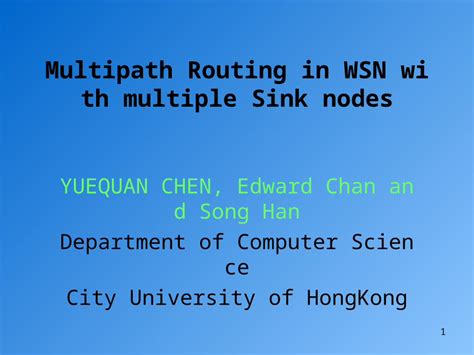 Ppt Multipath Routing In Wsn With Multiple Sink Nodes Dokumentips