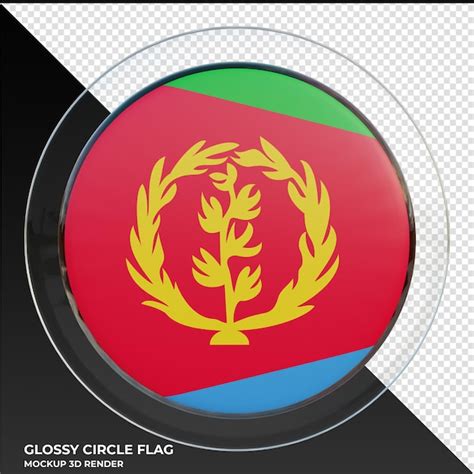 Premium Psd Eritrea Realistic 3d Textured Glossy Circle Flag