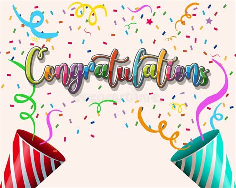 Congratulations Text Graphics For Celebrating Special Occasions Stock