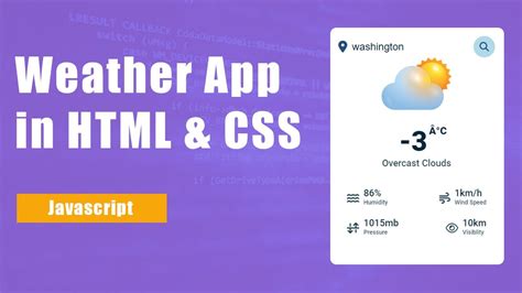 Weather App Using Html Css And Javascript Weather App In Javascript Using Api Javscript