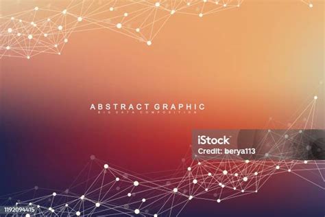 연결된 선과 점이 있는 기하학적 추상적 배경입니다 프레젠테이션을 위한 네트워크 및 연결 배경입니다 그래픽 다각형 배경입니다 웨이브 흐름 과학 벡터 일러스트레이션 0명에 대한