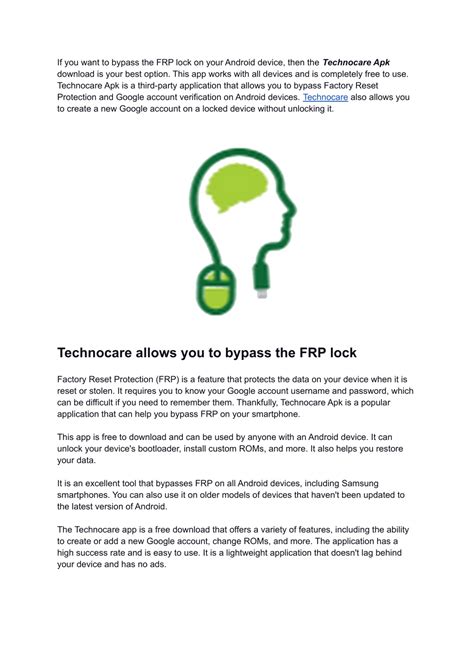 PPT Bypass FRP Lock With Technocare Apk PowerPoint Presentation Free Download ID