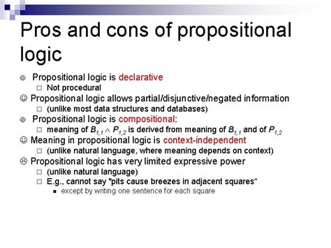 Firstorder Logic Pros And Cons Of Propositional Logic