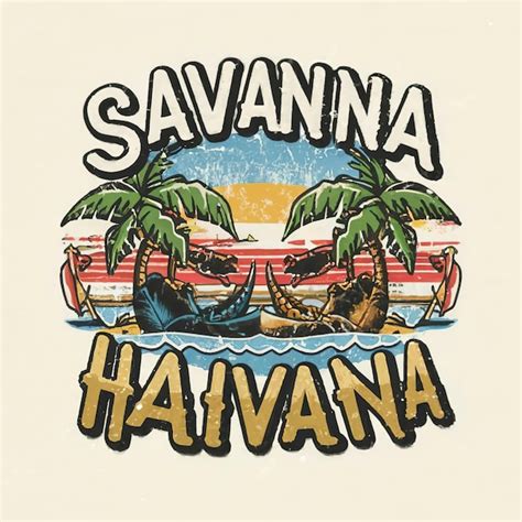 Desenho De Camiseta De Ilustra O Vetorial D Com Letras Savana Vs Havana Com Elemento De