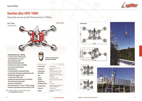 Glass Suction Lifter 1000 Datasheet • Pace Cranes