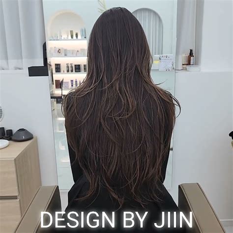 롱 헤어스타일 긴머리 세미 허쉬컷 가볍게 디자인 컷 후 허쉬펌 추천 By디자인 바이 지인 T수유역미용실 노원역미용실