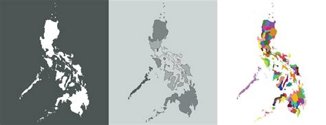 Philippines Map Map Of Philippines In Set Vector Art At Vecteezy