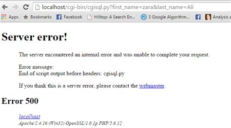Python Mysqldb And Cgi Are Not Working Together Stack Overflow