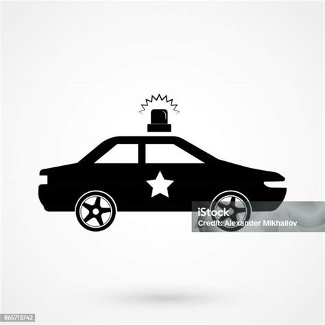 리플렉션 사용 하 여 자동차 아이콘블랙 벡터 일러스트 레이 션을 경찰 Carabinieri에 대한 스톡 벡터 아트 및 기타