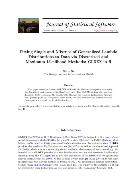 Pdf Fitting Single And Mixture Of Generalized Lambda Distributions To Data Via Discretized And