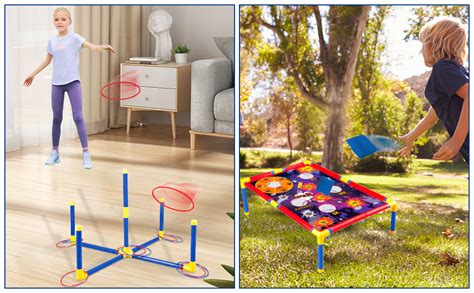 Nafonru Bean Bag Toss And Shooting And Ring Toss Games Set For