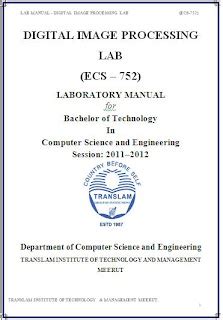 Infotainment DIGITAL IMAGE PROCESSING LAB MANUAL
