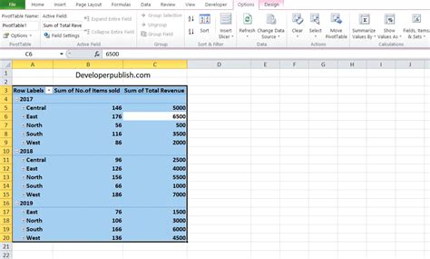 Selecting Moving Clearing Pivot Table Data In Excel
