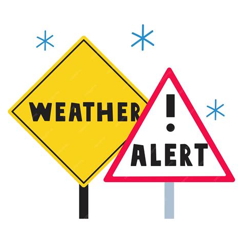 Warning Signs Weather Alert Vector Design Illustration Premium Vector