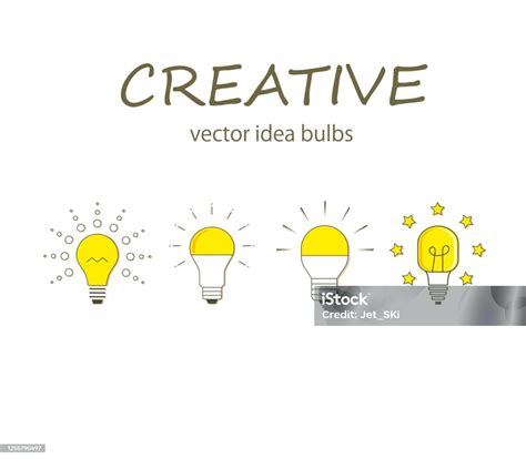 전구 크리에이티브 벡터 일러스트레이션 세트 전구 창의성 로고 흰색에 고립 개념에 대한 스톡 벡터 아트 및 기타 이미지 개념 개념 기호 교육 Istock