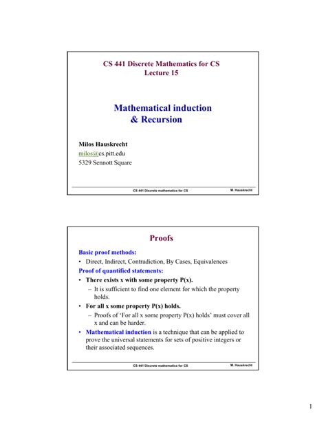 Mathematical Induction And Recursion In Discrete Math