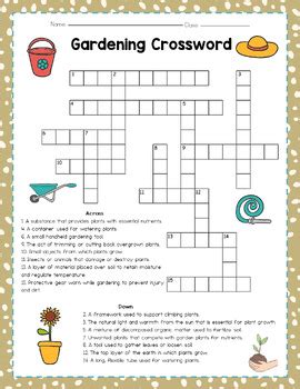 Gardening Crossword And Wordsearch Puzzle3 5th Gradespring Breakend Of