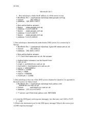 CS 356 Lab 3 Docx CS 356 Wireshark Lab 3 1 Run Nslookup To Obtain The IP Address Of A Web