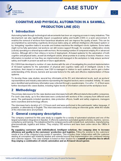 2cognitive And Physical Automation In A Sawmill Production Line En