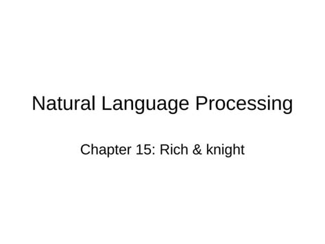 Natural Language Processing Course In Ai Pdf