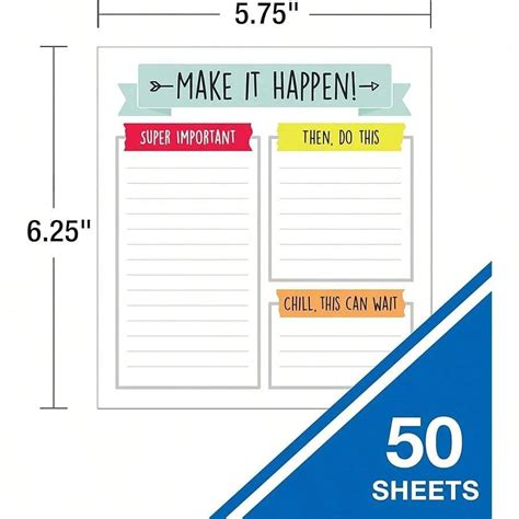Bloc De Notas Aim High De Carson Dellosa 50 Hojas Con Papel Rayado Lista De Tareas Lista De