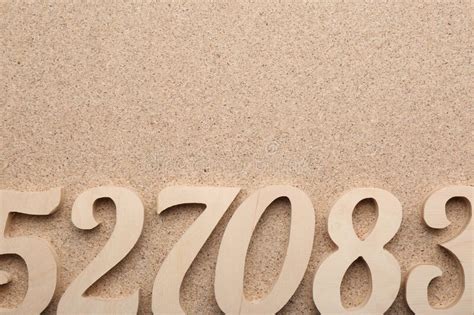 Wooden Numbers On Fiberboard Flat Lay Space For Text Stock Image Image Of Mathematical
