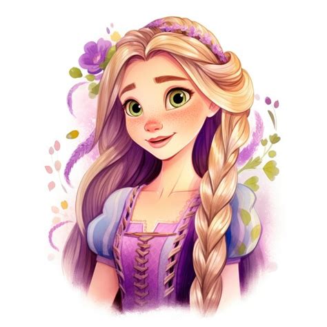 Cute Chibi Princess Fairytale Illustration Premium Ai Generated Image