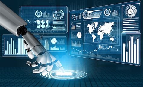 Premium Photo Robot Analyzing Business Data