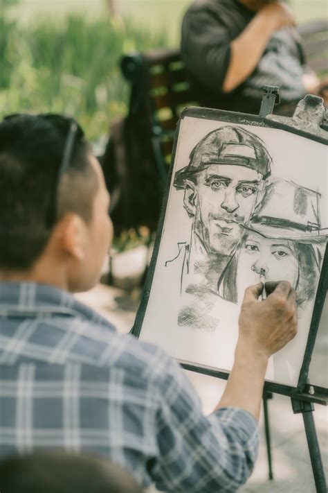 거리 예술가 야외 초상화 스케치 · 무료 스톡 사진