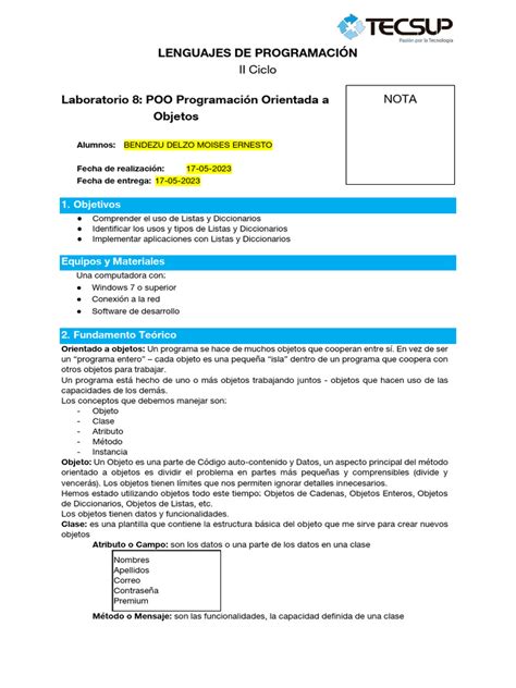 l8 poo programación orientada a objetos pdf objeto informática