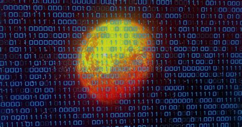 Image Of Binary Code Over Yellow Planet Stock Photo Image Of Moon