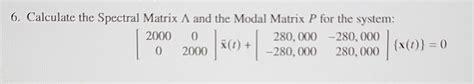 Solved 6 Calculate The Spectral Matrix Λ And The Modal
