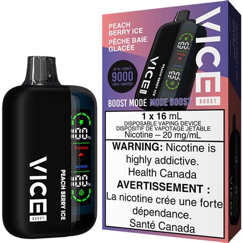 Vape Jetable Vice Boost Pêche Et Baies Glacées 1 Paquet 180 Smoke