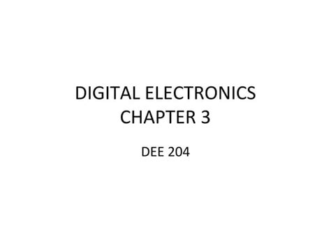 Digital Logic And Design Dld Presentation