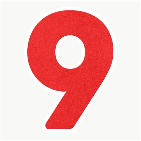 Red Number Nine Sticker Design Element Free Image By Sasi Sticker Design