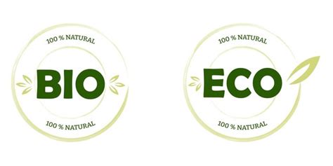 Наклейка этикетка значок и логотип эко био органических и натуральных продуктов значок