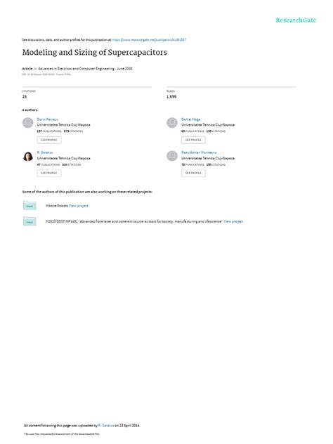 Modeling And Sizing Of Supercapacitors Pdf Capacitor Metrology