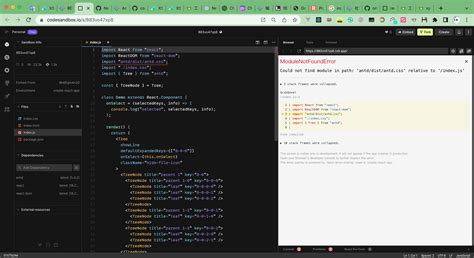 Codesandbox Demo Error Issue Ant Design Ant Design GitHub