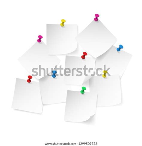Realistic Colored Pin Push Note Paper Stock Vector Royalty Free 1299509722 Shutterstock