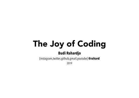 The Joy Of Programming Short Version Ppt