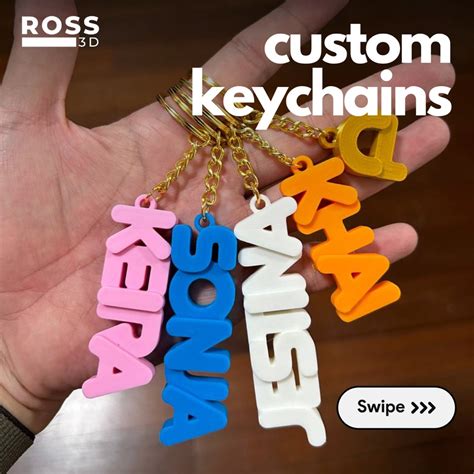 custom name keychain 3d printed hobbies and toys toys and games on