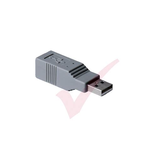 Grey Usb B Female To A Male Gender Changer Coupler