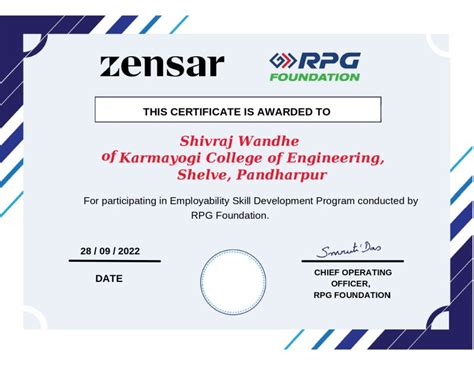 Shivraj Wandhe On Linkedin I Have Successfully Completed Training From Zensar Technology