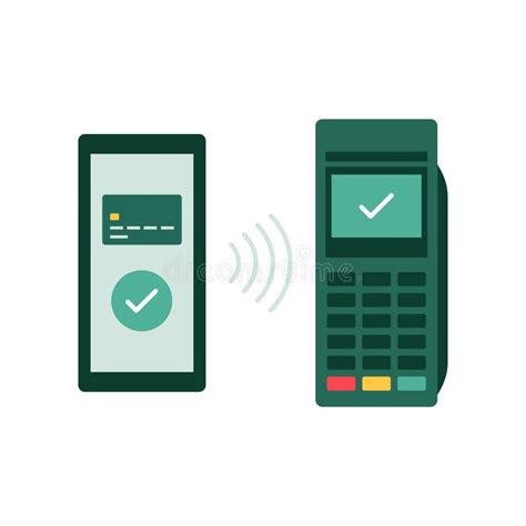 NFC Mobile Payment On POS Terminal Machine Stock Vector Illustration Of Financial Shopping