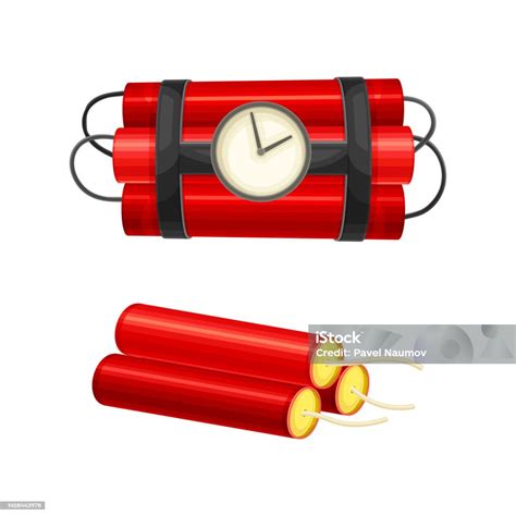 Dynamite Red Stick Dan Timer Sebagai Bahan Peledak Dengan Blasting Cap Dan Cable Atau Fuse ...