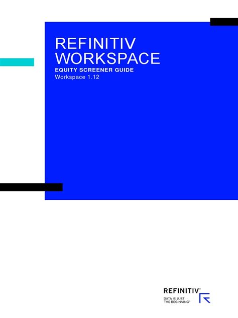 Refinitiv Screener Guide Pdf Average Microsoft Excel