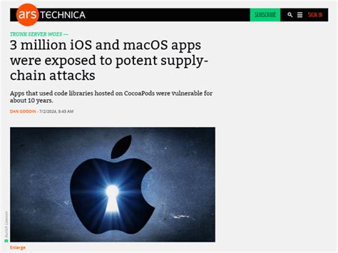 300万個ものiosおよびmacosアプリが強力なサプライチェーン攻撃にさらされていたことが明らかに Gigazine