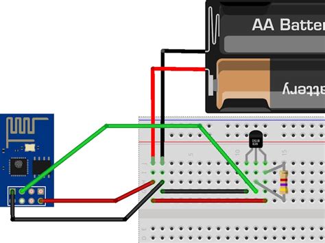 Temperature Sensor With Esp8266 01 And Ds18b20