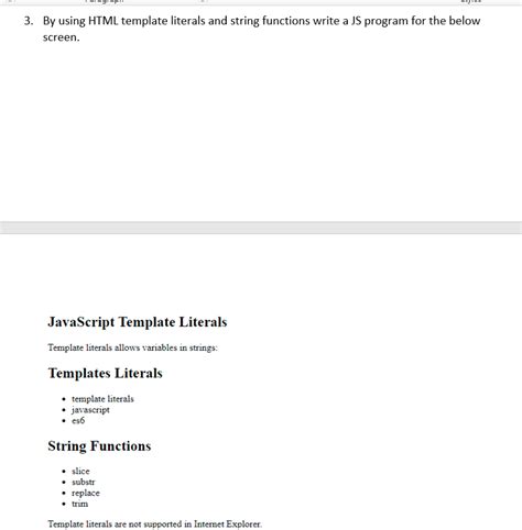 solved 3 by using html template literals and string