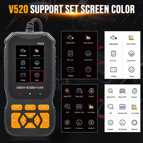 V520 Car Diagnostic Instrument ELM327 Code Reader OBD2 Scanner Engine OBD Fault Detector Tool ...